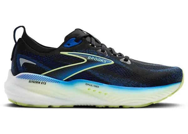 Brooks Glycerin Gts 22 Sneakers - Black/cobalt Blue/neo Yellow