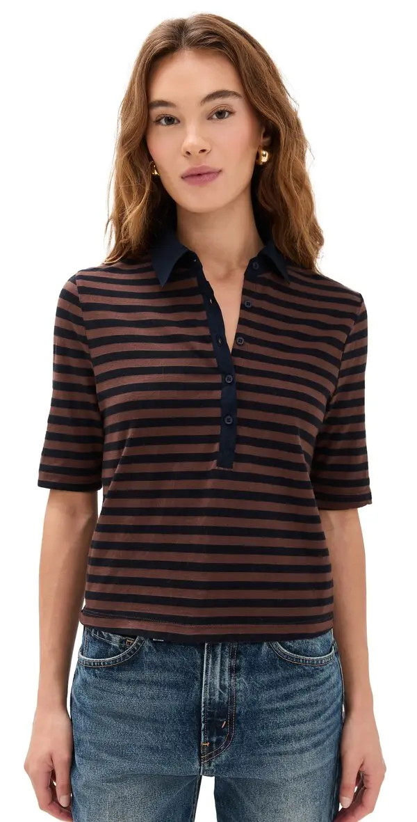 Stateside Striped Polo Top