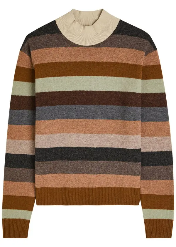 Tory Burch Striped Wool Top - Multicoloured