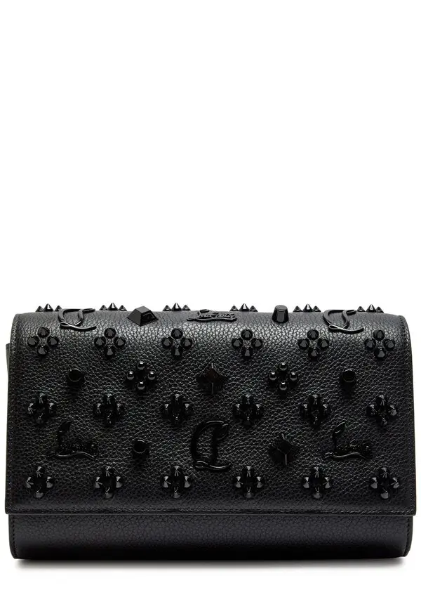CHRISTIAN LOUBOUTIN Paloma Embellished Leather Clutch - Black