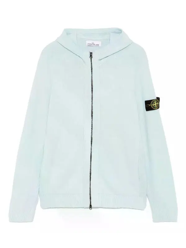 Stone Island Gauzed-effect Hooded Cardigan