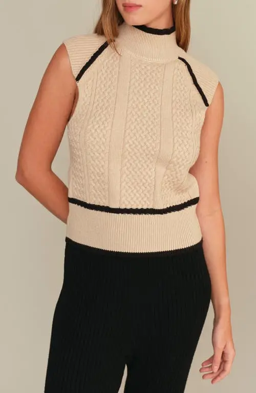 Deluc Mixed-stitch Knit Vest - Ecru Melange With Black