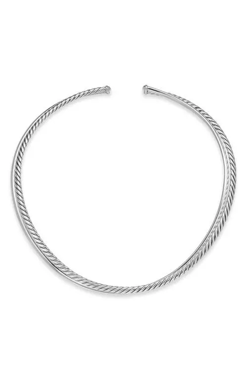David Yurman Bold Crossover Collar Necklace - Silver