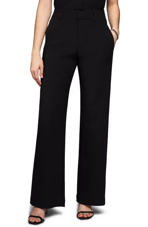 NIC+ZOE Wide Leg Scuba Knit Trousers - Black Onyx