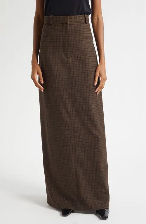 Acne Studios Inashy Check Stretch Wool Pencil Skirt