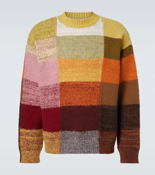 Dries Van Noten Wool-blend Crewneck Sweater - Multicoloured
