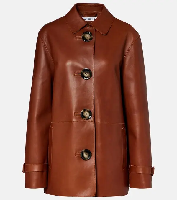 Acne Studios Lamb Leather Jacket - Brown