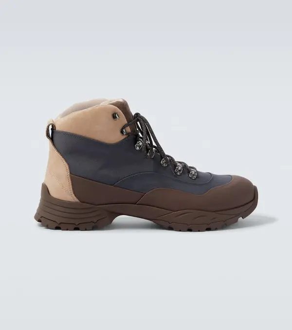 Brunello Cucinelli Leather-trimmed Ankle Boots