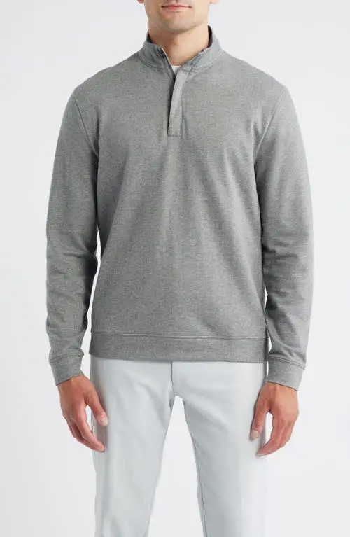 Johnnie-o Rubin Herringbone Quarter Zip - Charcoal