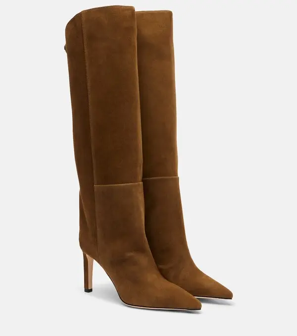 JIMMY CHOO Alizze 85 Suede Knee-high Boots - Brown