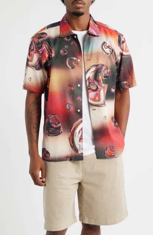 Carhartt Work In Progress Print Short Sleeve Button-up Shirt - Solar Chrome