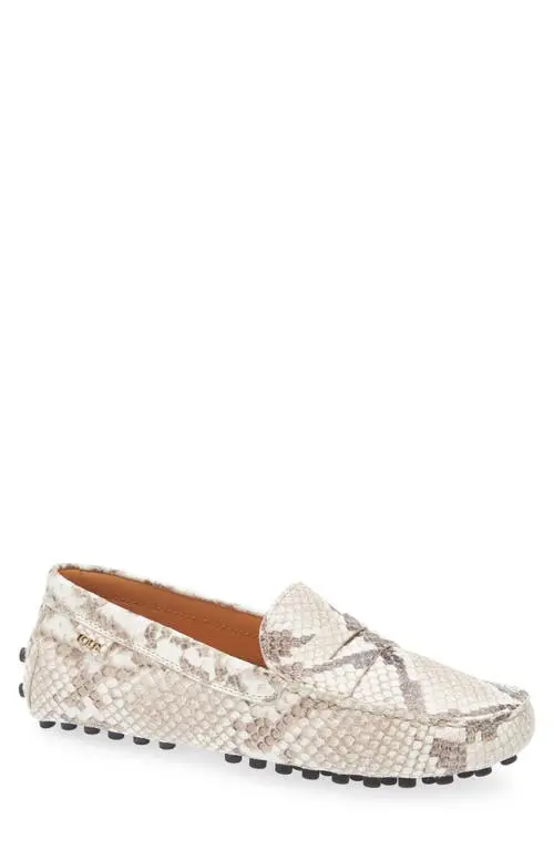 TOD'S Gommino Snakeskin Embossed Driving Loafer