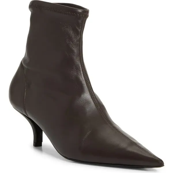 TOTÊME Pointed Toe Sock Booties - Bark
