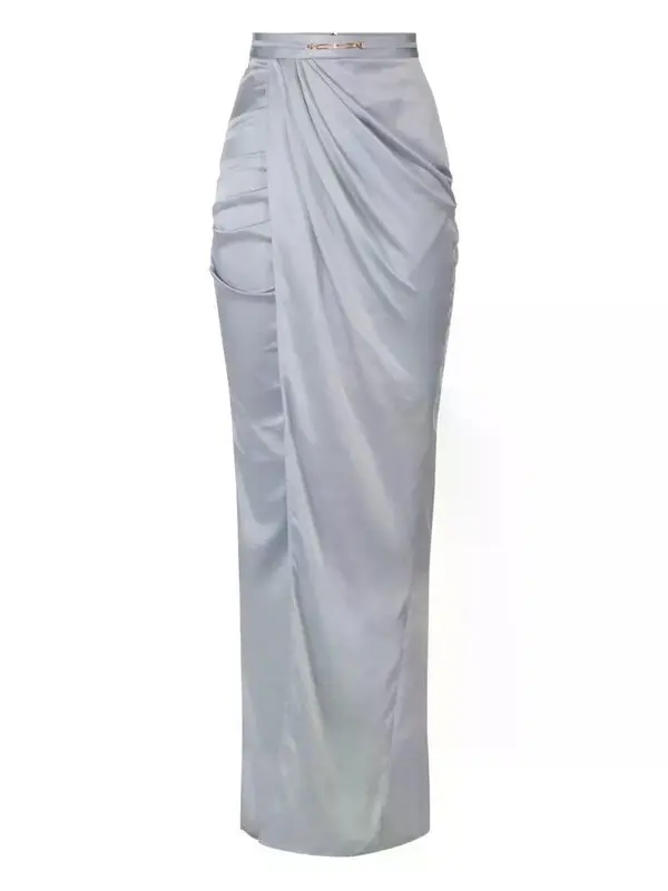 Elisabetta Franchi Draped Satin Maxi Skirt
