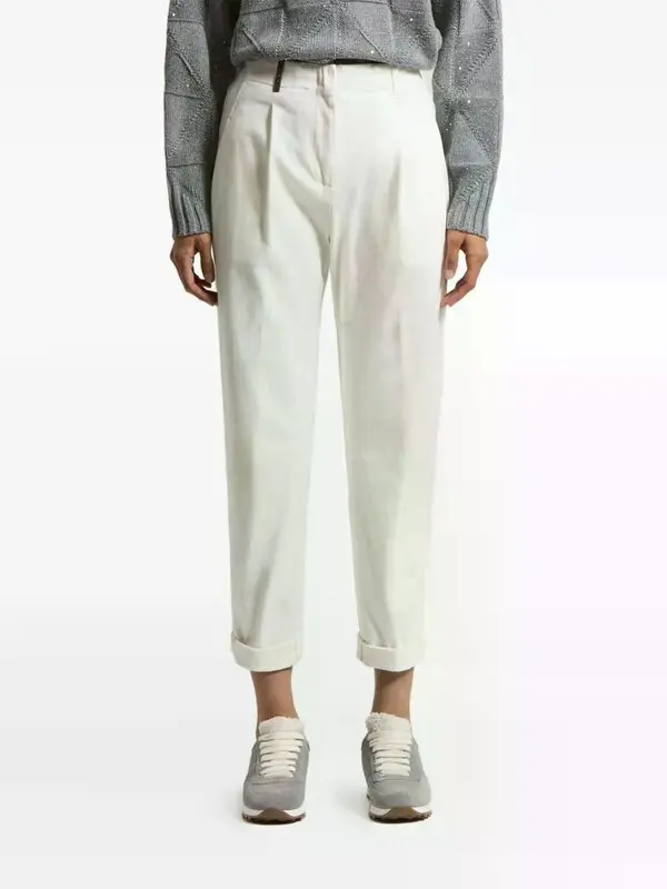 Peserico Cuffed Hem Trousers - White