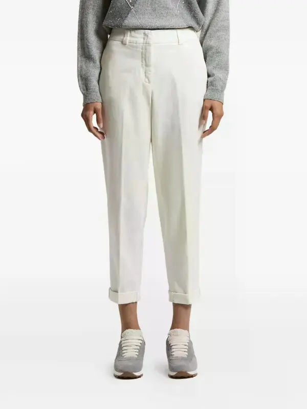 Peserico Cuffed-hem Trousers - White