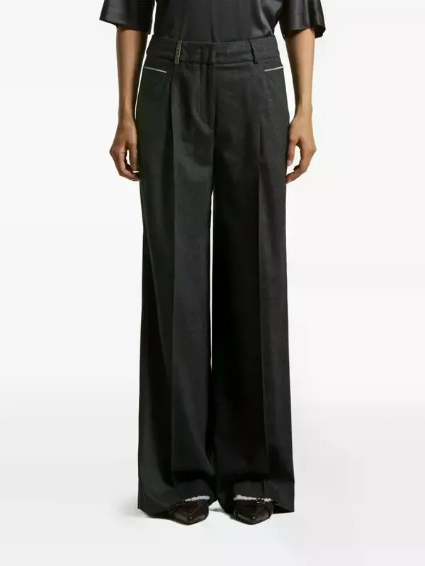 Peserico Pleated Trousers With Chain Detail