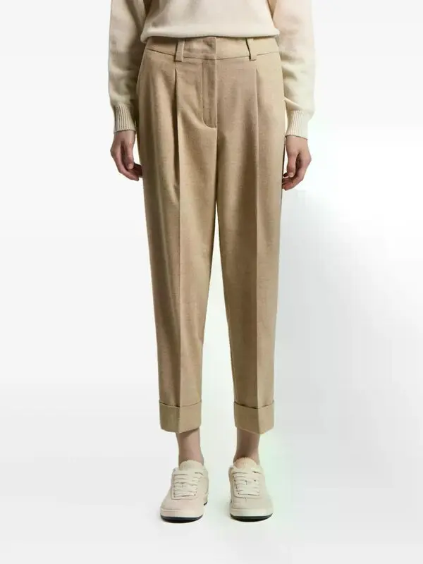 Peserico Pleated Cuffed Trousers - Neutrals