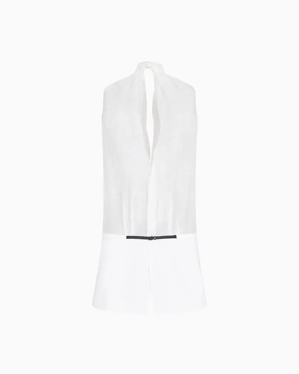 Giorgio Armani Sheer Linen-cotton Halter Top