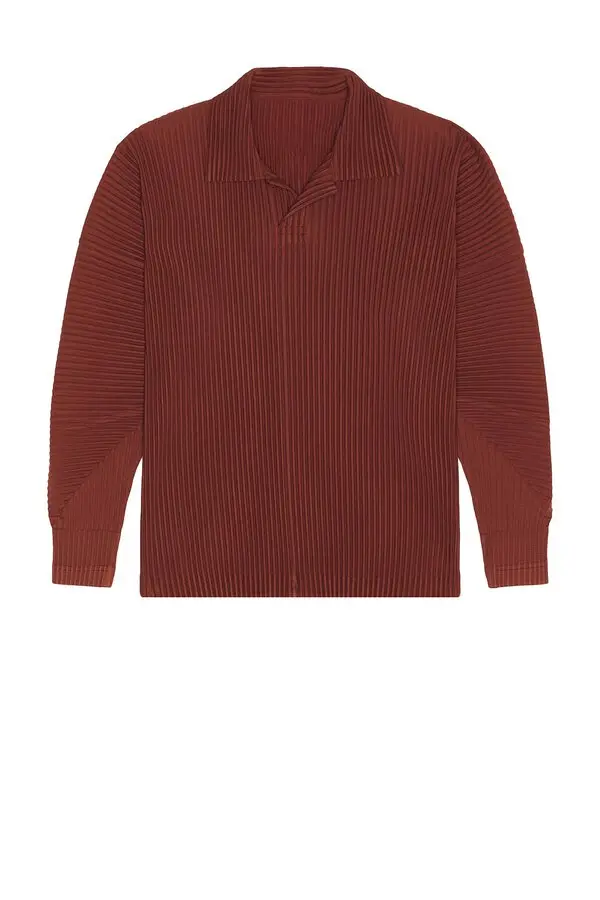 Issey Miyake Monthly Colors August Polo In Rust - Adamite Brown