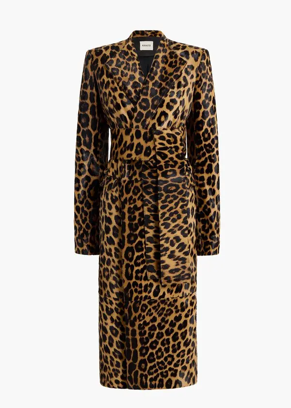 Khaite Haircalf Overcoat - Leopard