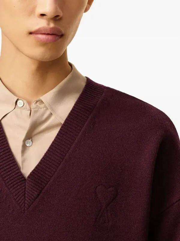 Ami V-neck Knit Sweater