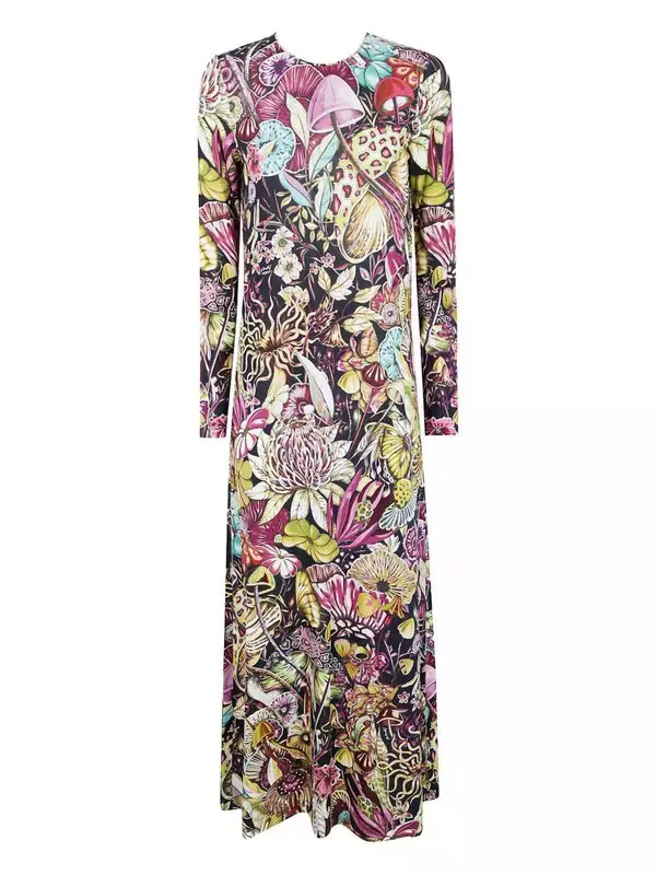 La DoubleJ Floral-print Maxi Dress - Black