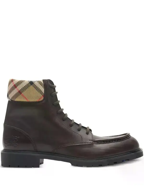 Burberry Combat Leather Boots - Brown