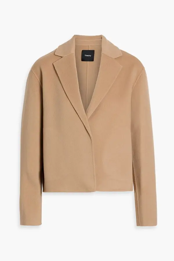 Theory Wool And Cashmere-blend Felt Blazer - Sand