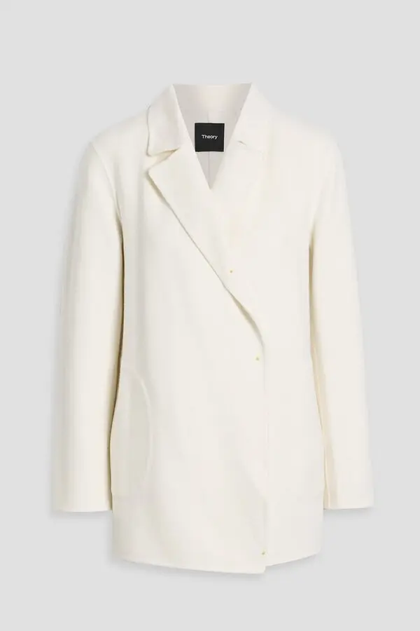 Theory Wool And Cashmere-blend Felt Blazer - Ivory