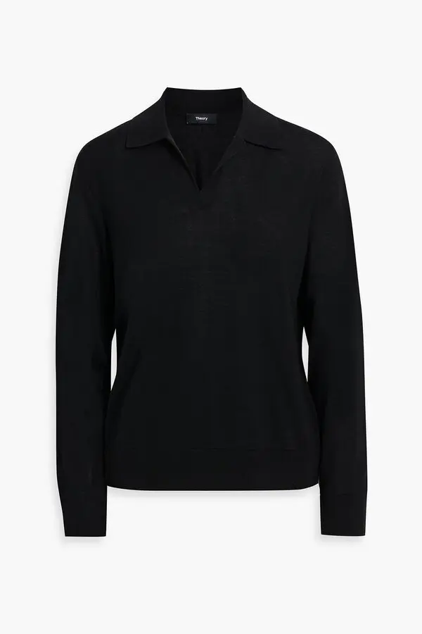 Theory Merino Wool Polo Sweater