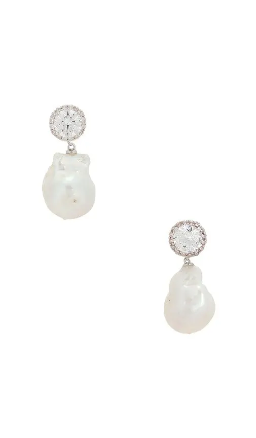 Shashi Halo Pearl Dangle Earrings