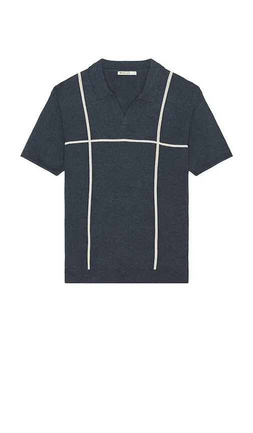 Marine Layer Varsity Sweater Polo In Blue