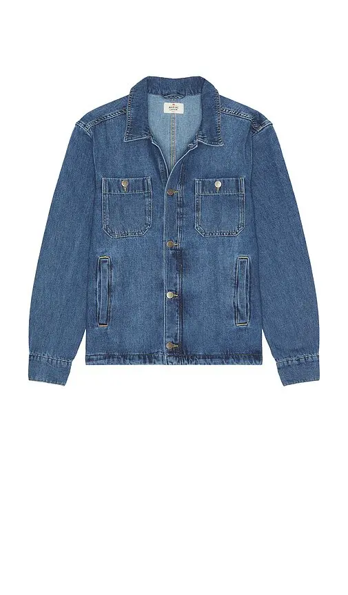 Marine Layer Patrick Denim Overshirt In Blue - Dark Wash