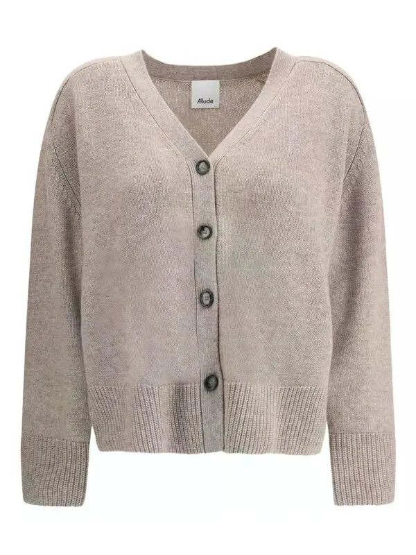 ALLUDE V-neck Button-fastening Cardigan