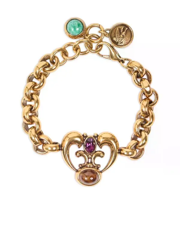 Etro Chain-link Bracelet With Heart Pendant