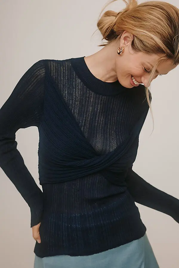 Anthropologie Twist-front Pullover Sweater