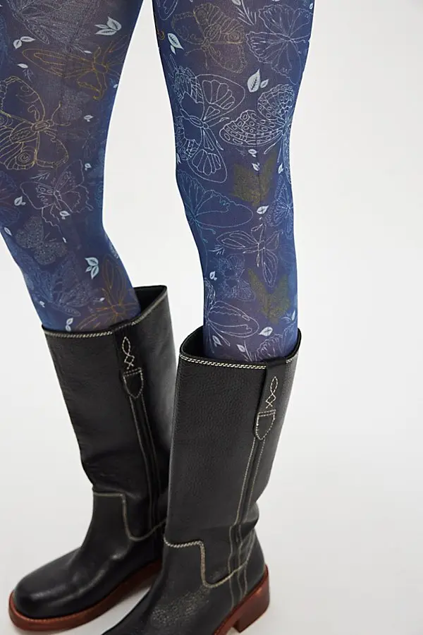 Free People Butterfly Printed Tights