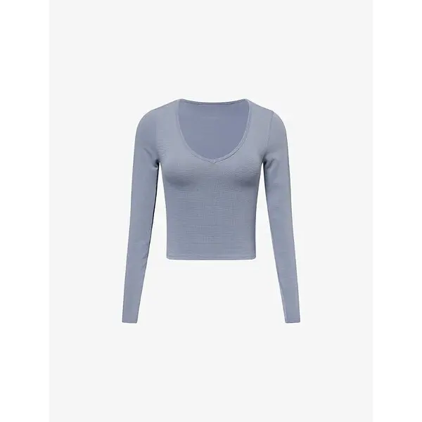 GYMSHARK Waffle Long-sleeve Jersey Top