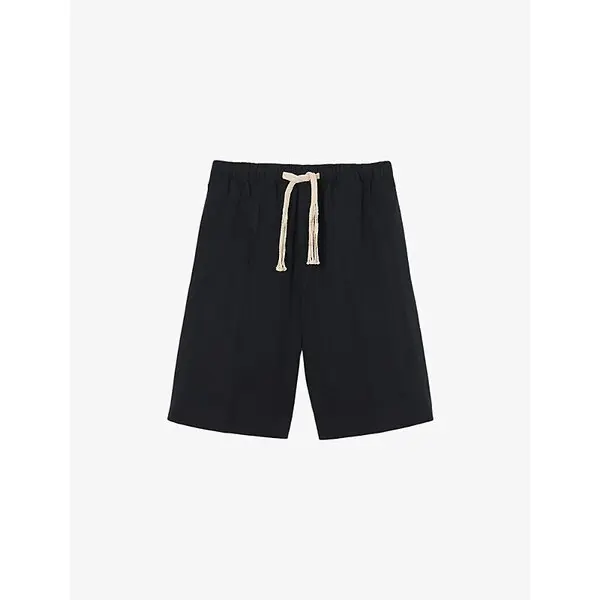 Sandro Relaxed-fit Cotton Shorts - Navy Blue