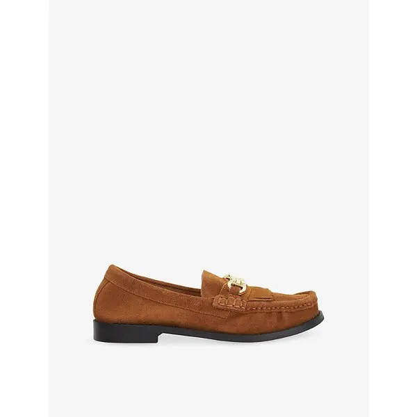 DUNE Suede Loafers - Dark Tan Suede