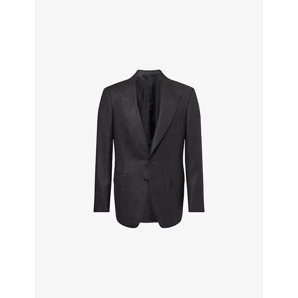 TOM FORD Herringbone Peak-lapels Wool Blazer