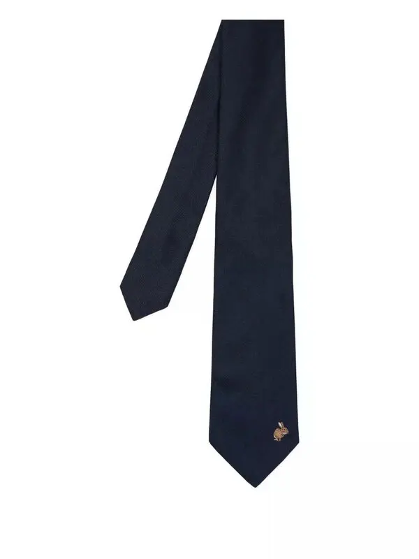 Paul Smith Rabbit-embellished Neck Tie - Blue