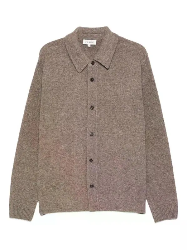 FRAME Buttoned Polo-neck Cardigan