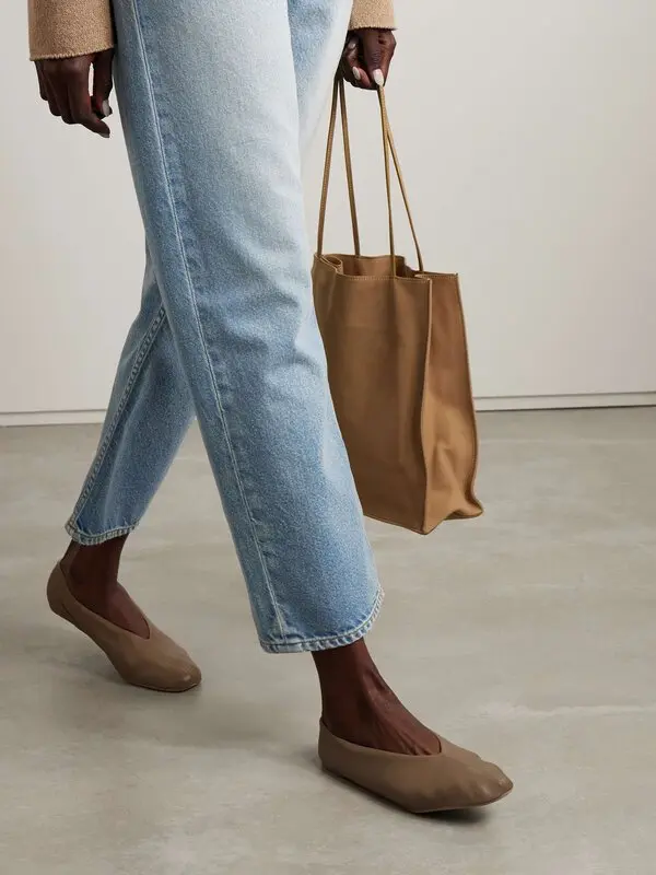 THE ROW Stella Leather Ballet Flats