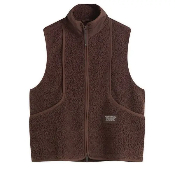 PAS NORMAL STUDIOS Off-race Pile Fleece Vest - Light Brown