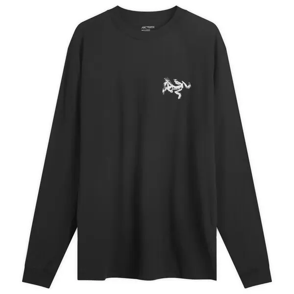 Arc'teryx Kragg Sl Cotton Bird Tile Long Sleeve T-shirt - Black/arctic Silk