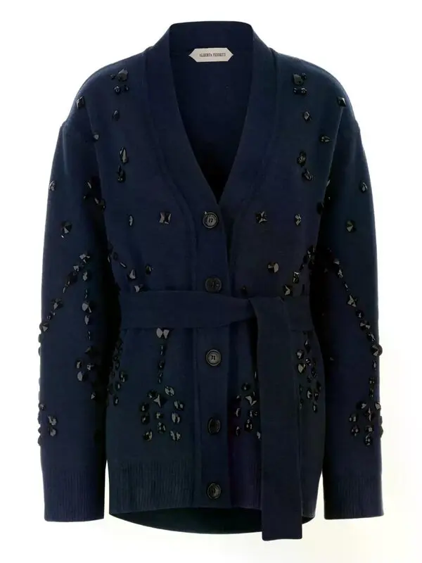 Alberta Ferretti Embellished Belted Cardigan