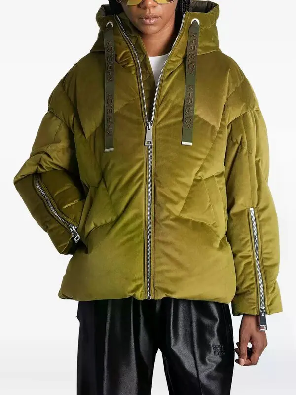 Khrisjoy Quilted Velvet-effect Puffer Jacket