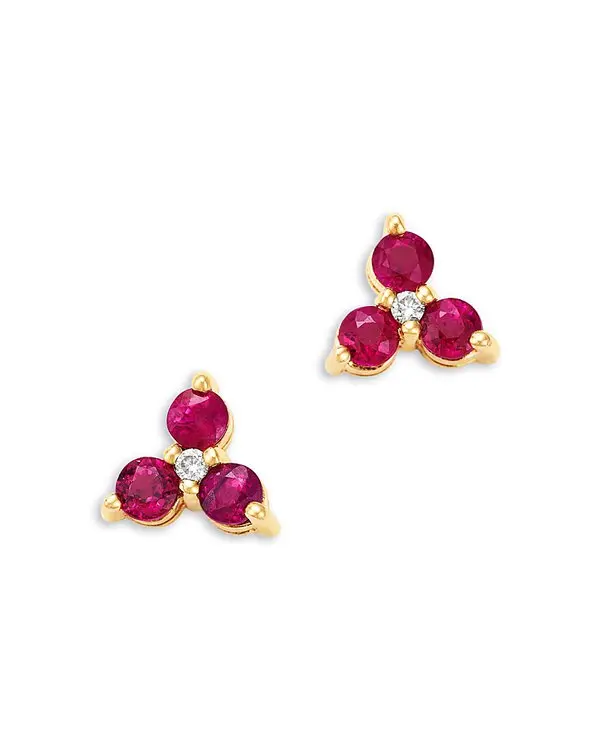 Bloomingdale'S Diamond And Trio Stud Earrings